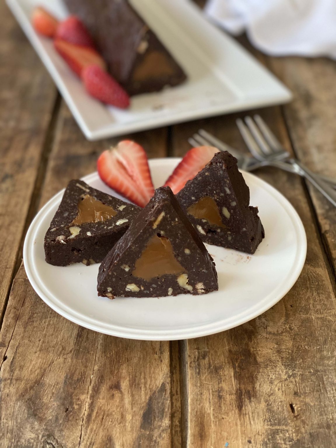 Triángulo de chocolate relleno con manjar - Polin en la Cocina