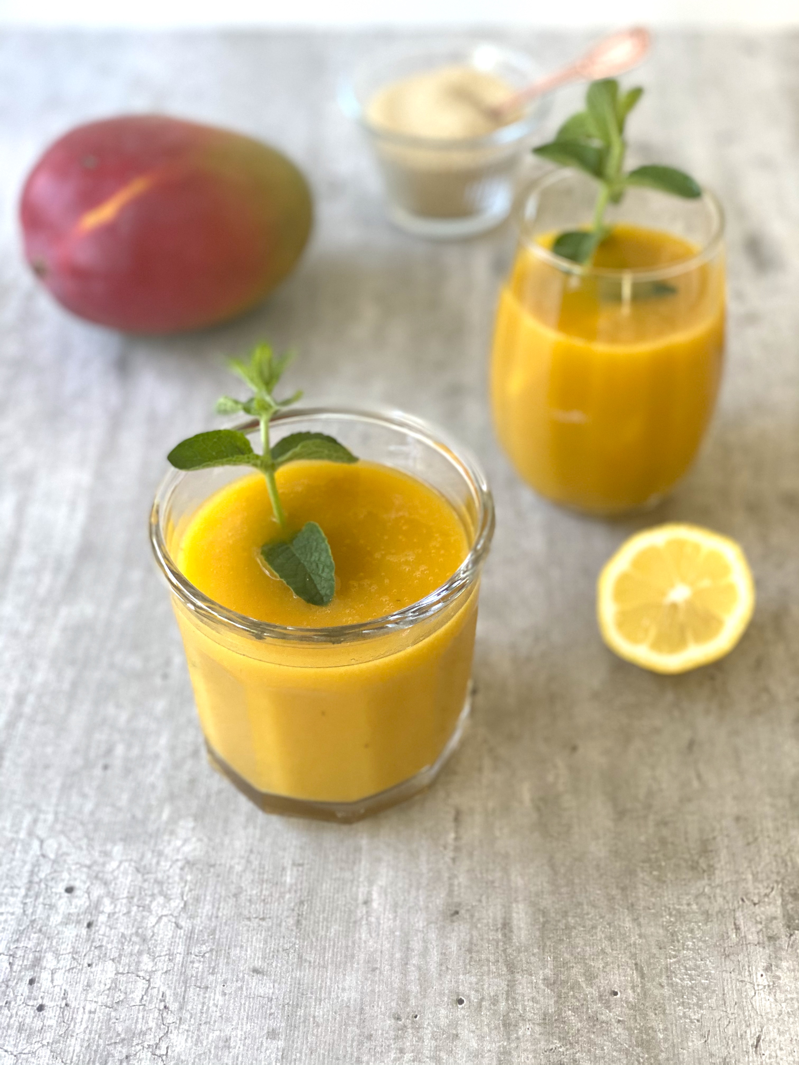 Té helado con mango y limón - Polin en la Cocina